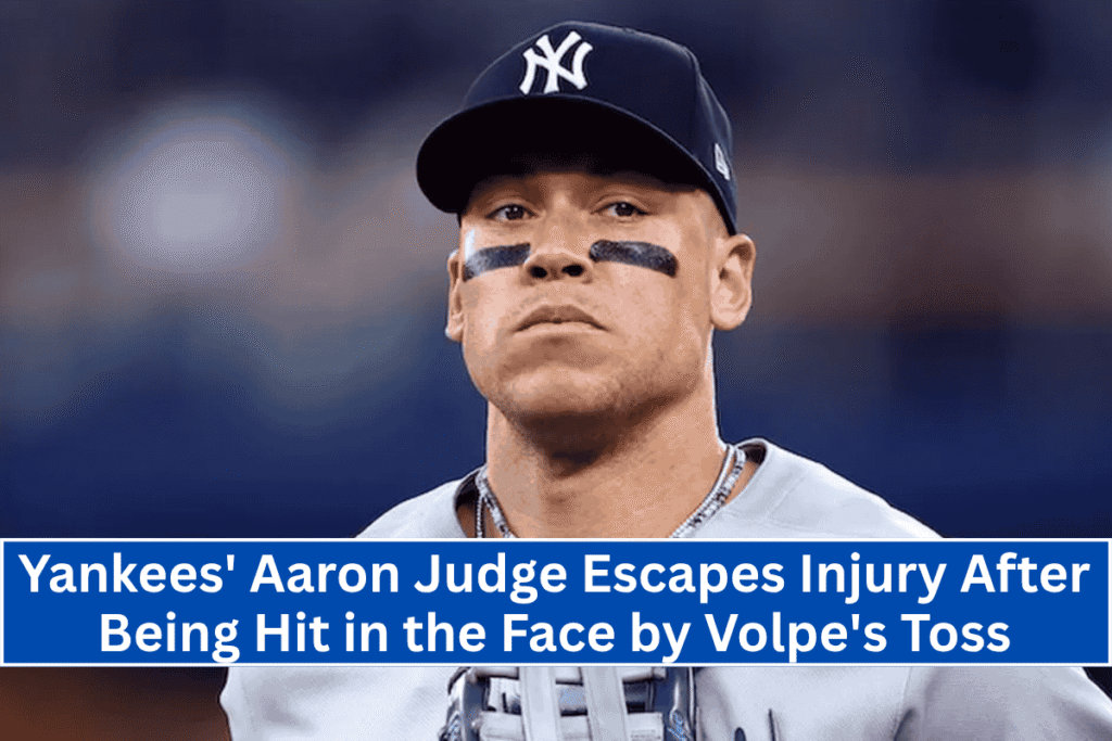 Yankees' Aaron Judge Escapes Injury After Being Hit in the Face by Volpe's Toss - The Rocket Flame